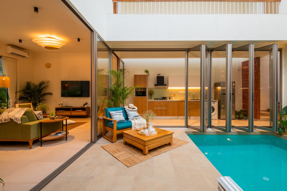 TBK VILLAS R4,VAGATOR,WITH PVT POOL 𝗕𝗢𝗢𝗞 Goa Villa