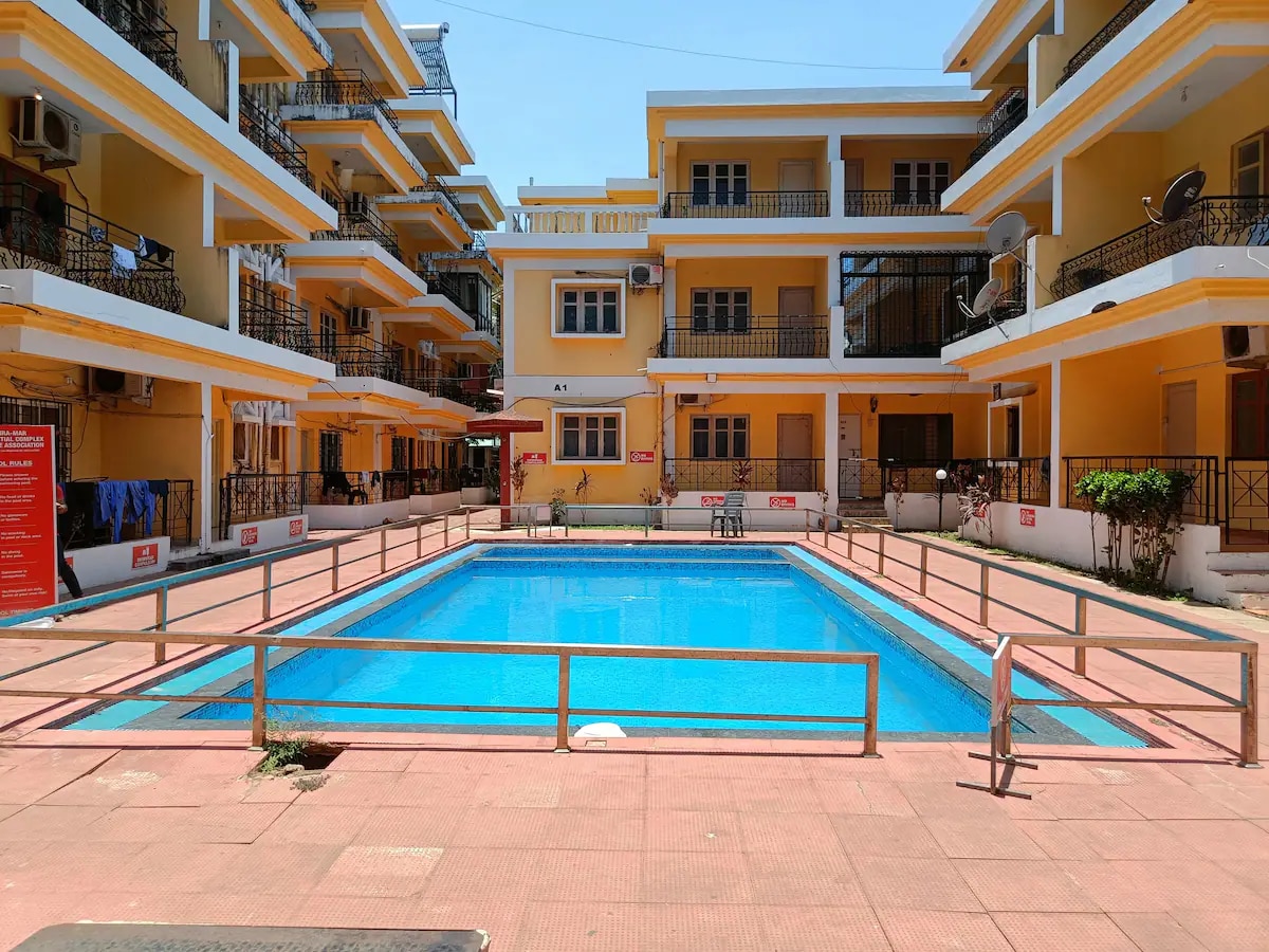Studio at Beiramar Complex -Baga Titos Lane B-new B2-12 𝗕𝗢𝗢𝗞 Goa Apartment