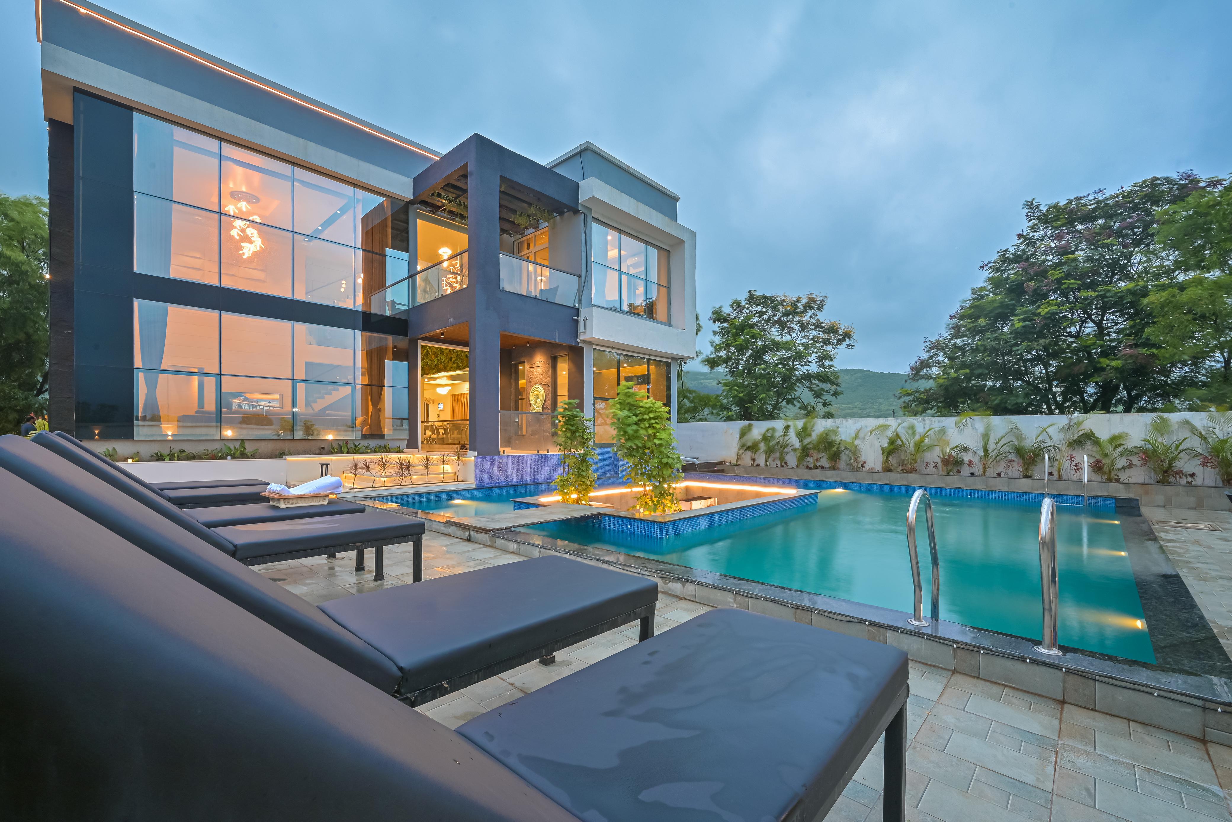 6BHK Saanjh w Indoor/outdoor Pool & Gazebo 𝗕𝗢𝗢𝗞 Lonavala Villa