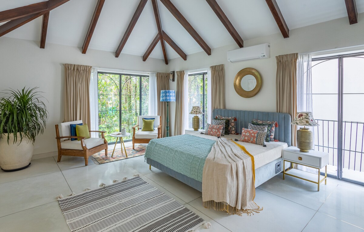 Private Pool Luxury Villa Security AC Terrace By Ruhe Stays 𝗕𝗢𝗢𝗞 Goa Villa