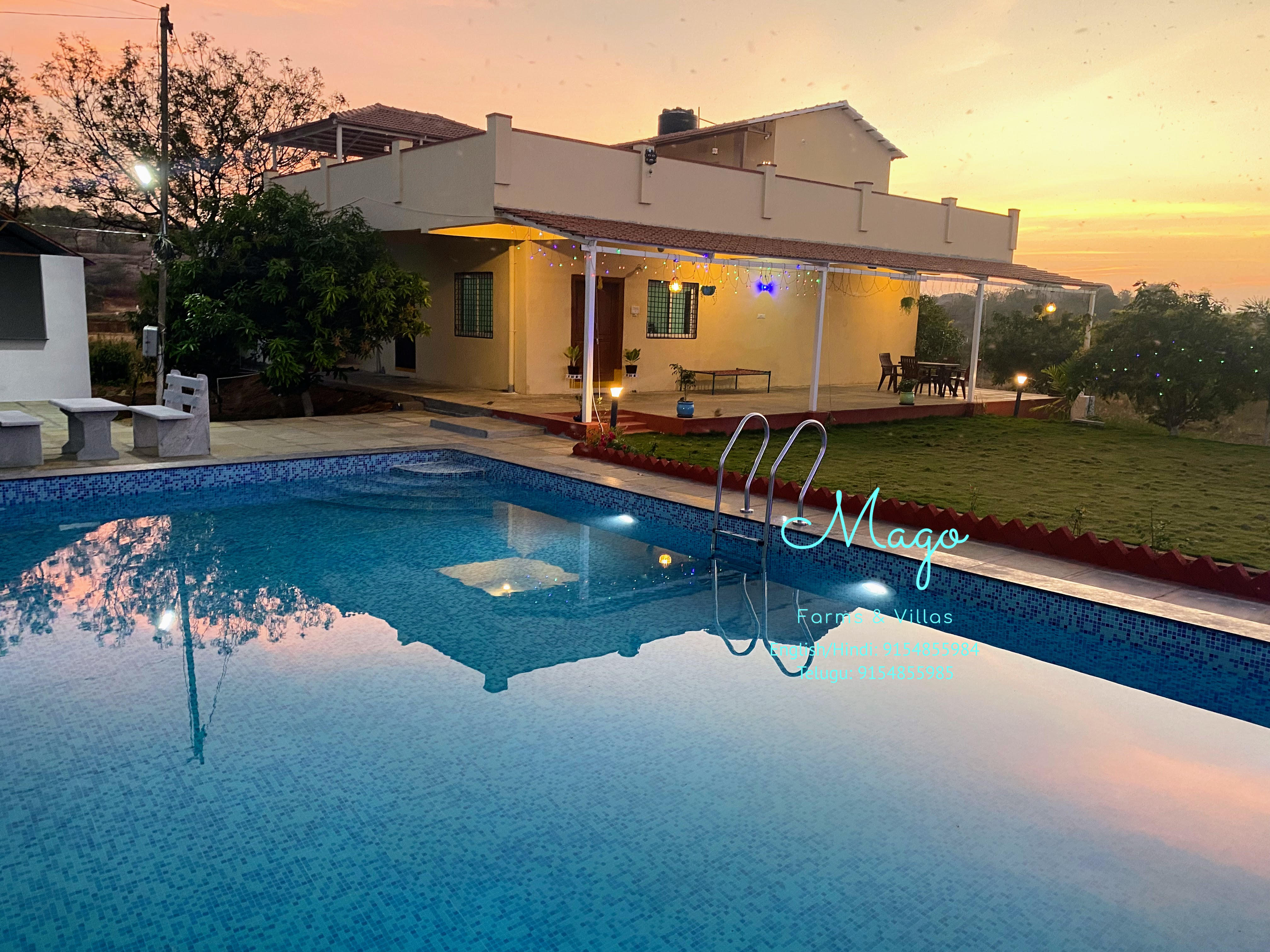 Forest Nest 3BR Pool Farmstay 𝗕𝗢𝗢𝗞 Gajwel Farm House