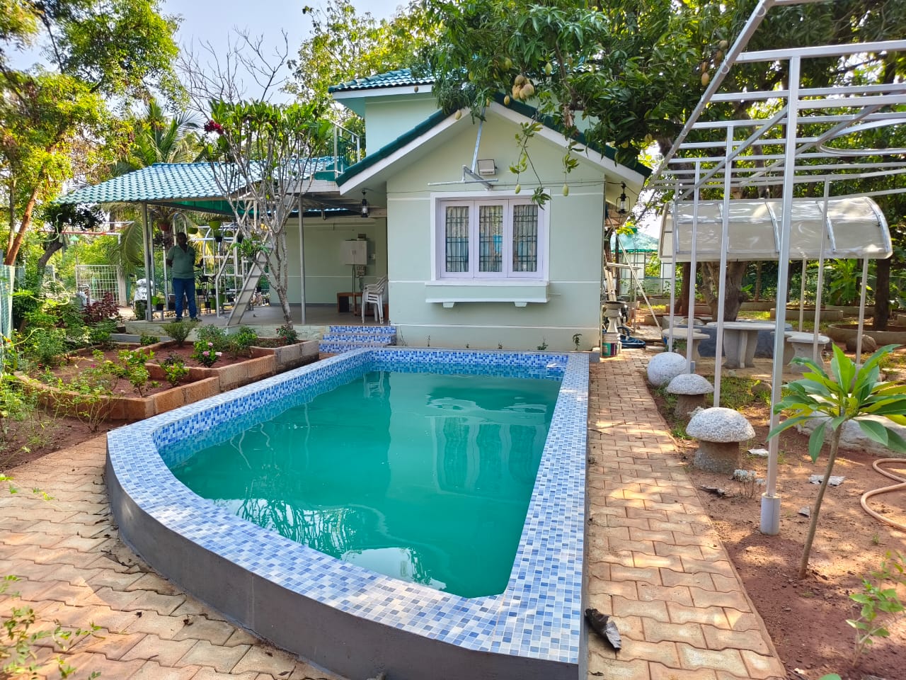 Green 3BHK Villa With Private Pool by VR Villas 𝗕𝗢𝗢𝗞 Mahabalipuram Villa