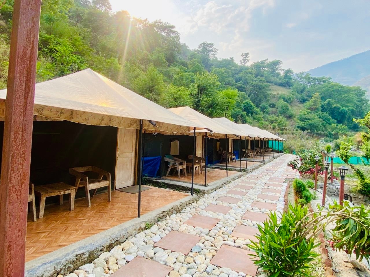 Tiger Fall Aquatic Camps | Swiss Tents 𝗕𝗢𝗢𝗞 Chakrata Camp