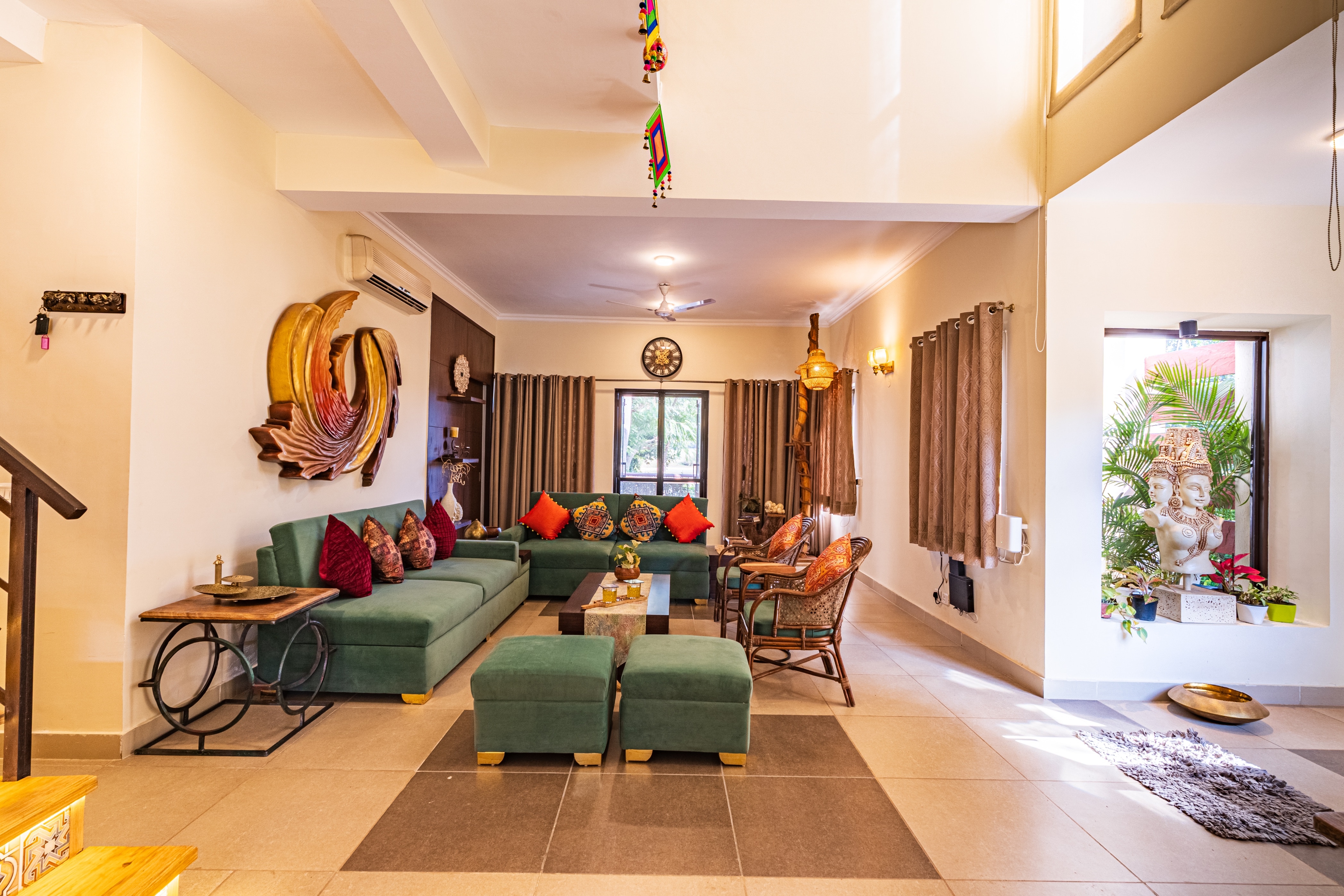 Art Soul 3BHK Peaceful Villa by Homeyhuts 𝗕𝗢𝗢𝗞 Manesar Homestay