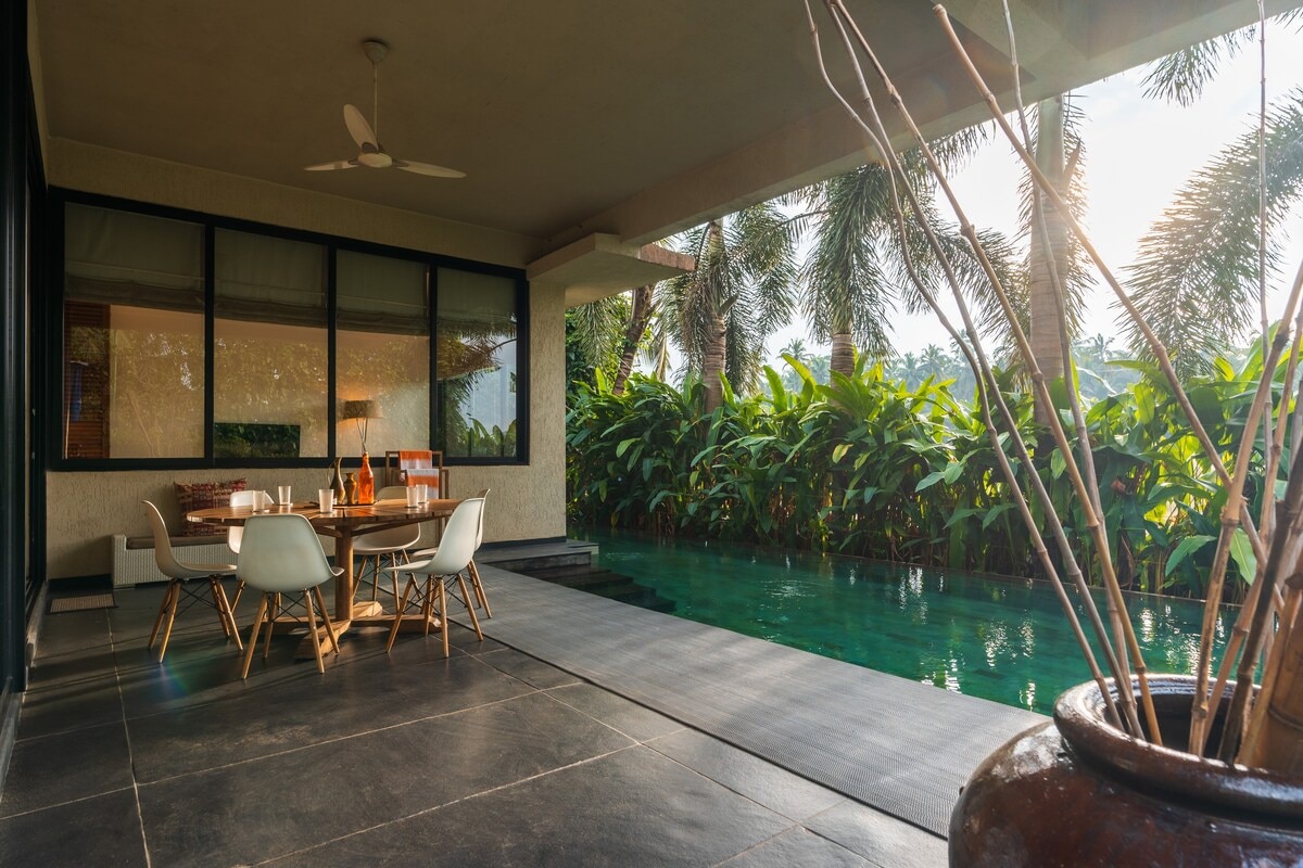 PuraVida I-Luxurious 5BHK Villa, Pvt pool, Anjuna 𝗕𝗢𝗢𝗞 Goa Villa