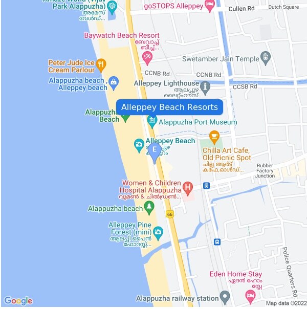 Map At Alleppey Beach Kerala India